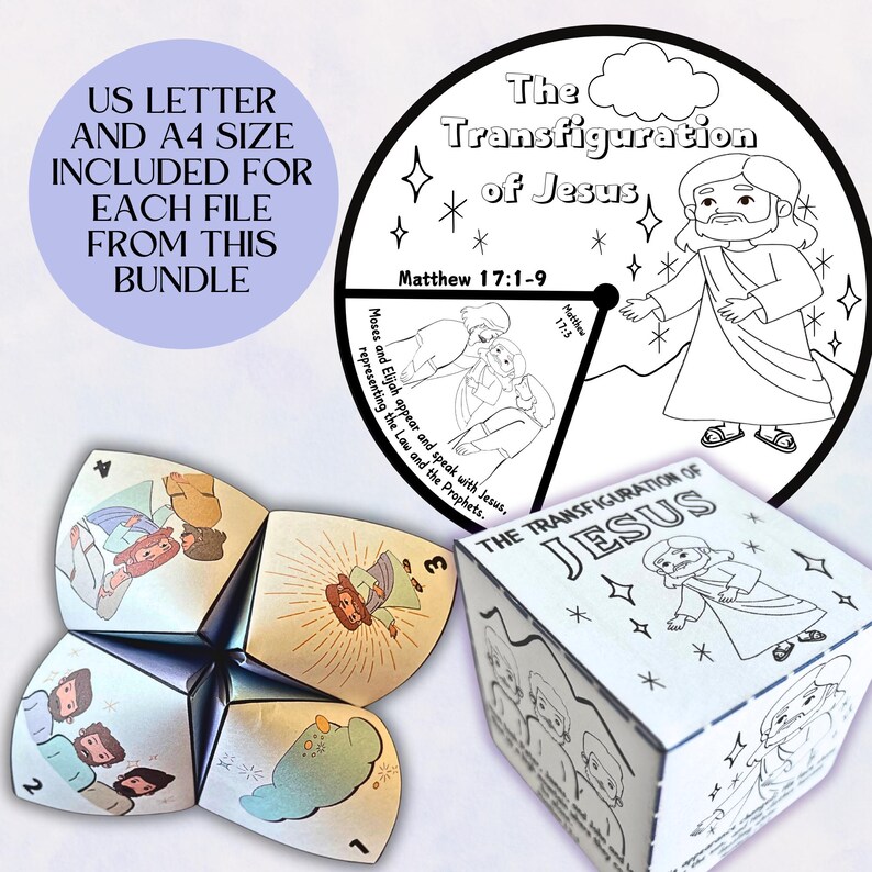 Transfiguration of Jesus Crafts Bundle| Printable Sunday School Bible ...