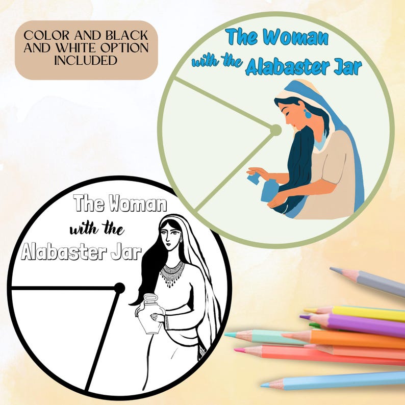 Printable Sunday School Craft the Woman With the Alabaster Jar Bible ...