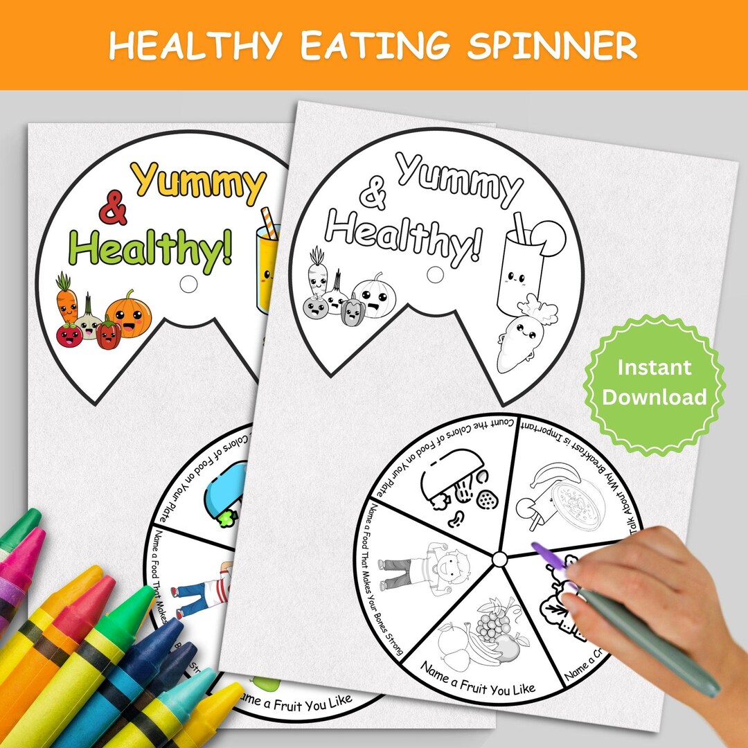 Healthy Eating Spinner | Kids Nutrition Game | Printable Food Chart ...