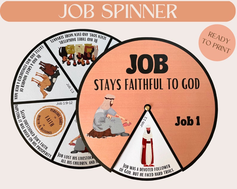 Job Spinner Wheel | Printable Job Craft | Sunday School Activity | Kids ...