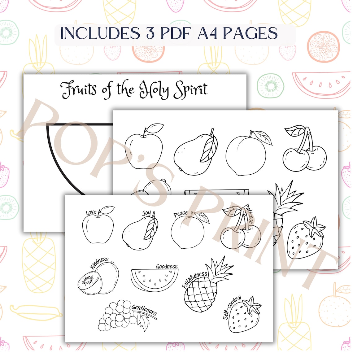 Fruit of the Spirit Bowl Craft| Fruit of the Spirit Activity| Sunday ...