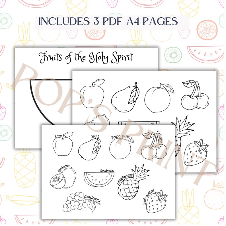 Fruit of the Spirit Bowl Craft| Fruit of the Spirit Activity| Sunday ...