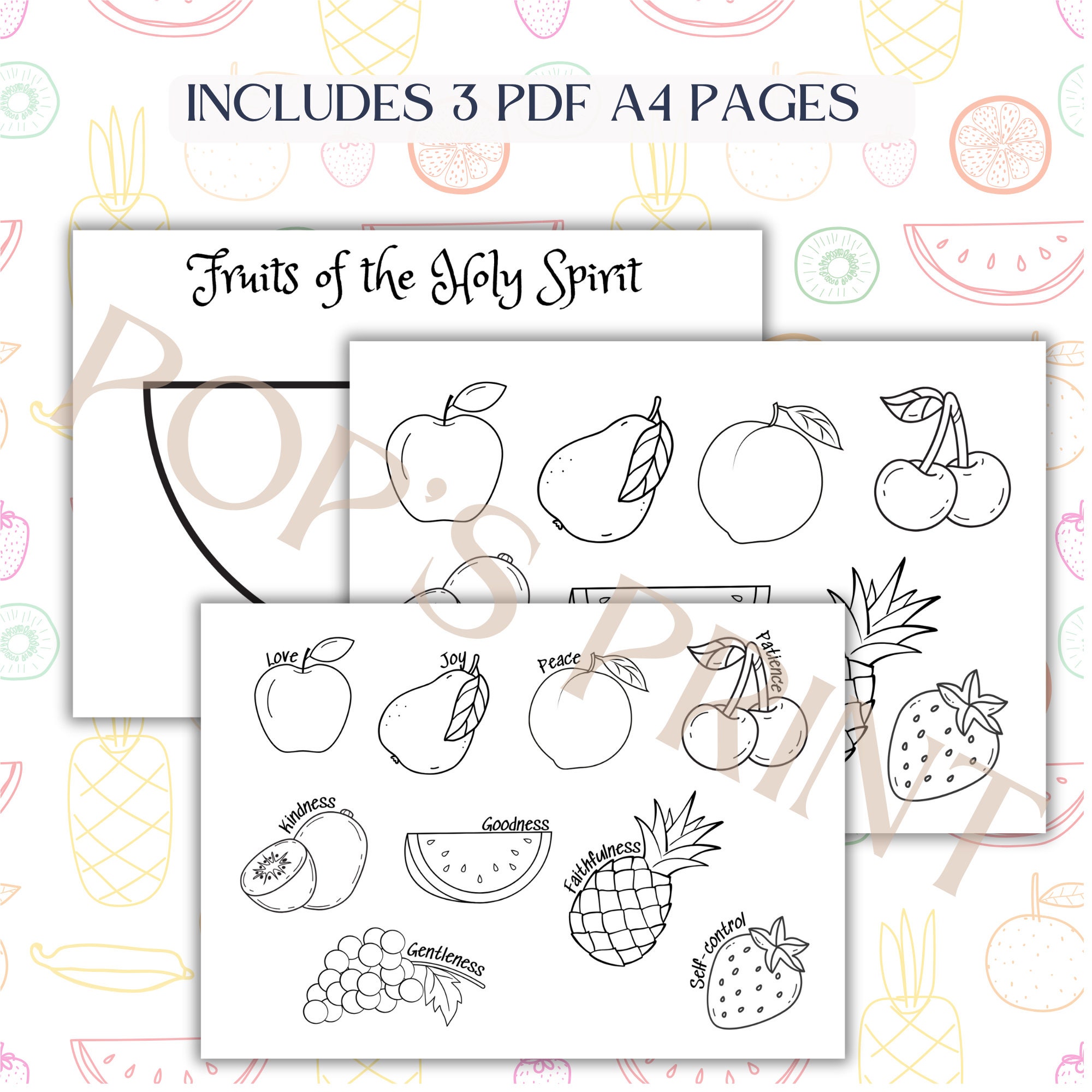 Fruit of the Spirit Bowl Craft| Fruit of the Spirit Activity| Sunday ...