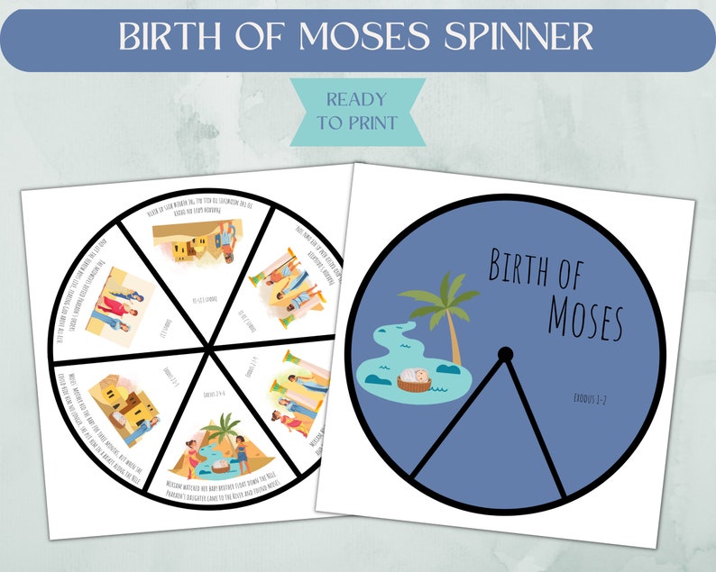 Birth of Moses Spinner Wheel Sunday School Craft Kids - Etsy