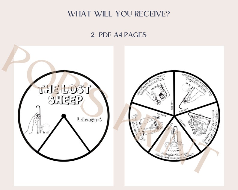 The Lost Sheep Coloring Spinner Wheel| the Lost Sheep Craft| Sunday ...