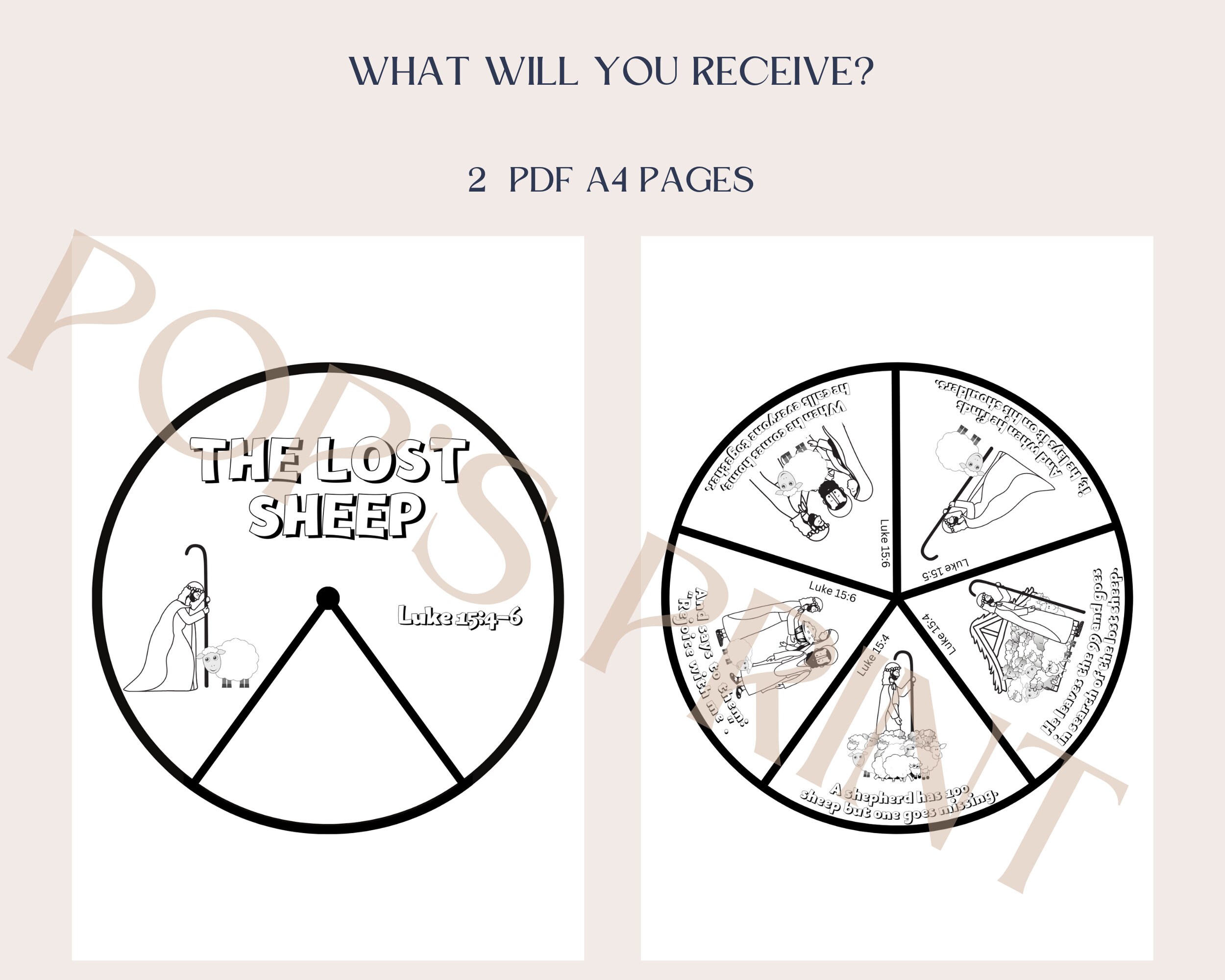 The Lost Sheep Coloring Spinner Wheel| the Lost Sheep Craft| Sunday ...