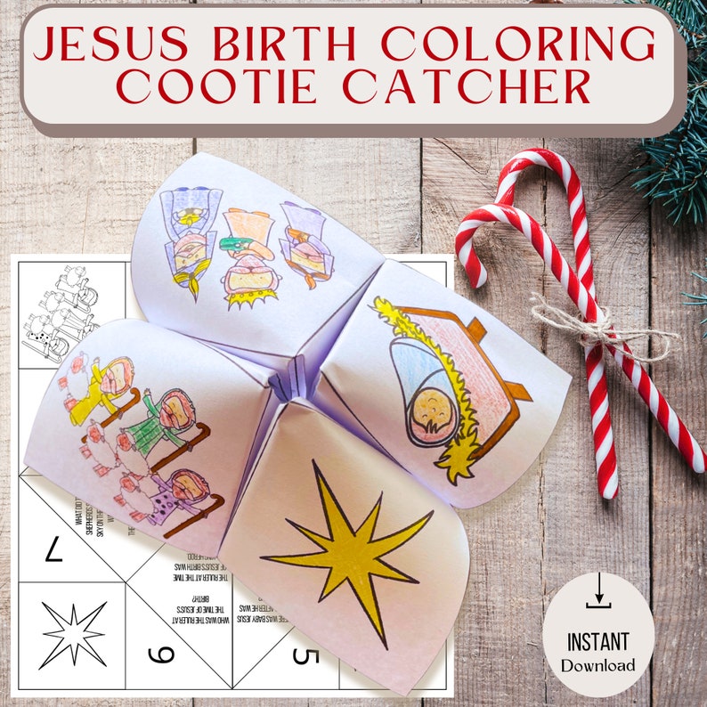 Sunday School Christmas Craft the Birth of Jesus Coloring Cootie ...