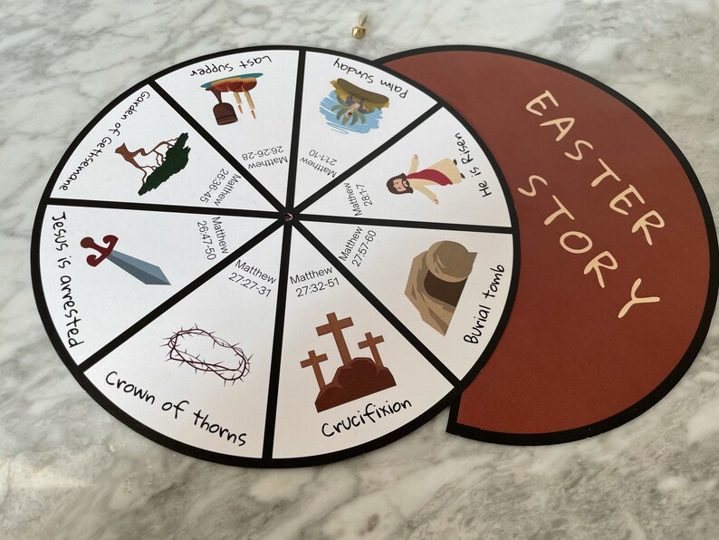 The Easter Story Spinner Wheel Easter Craft Sunday School Activity Kids ...