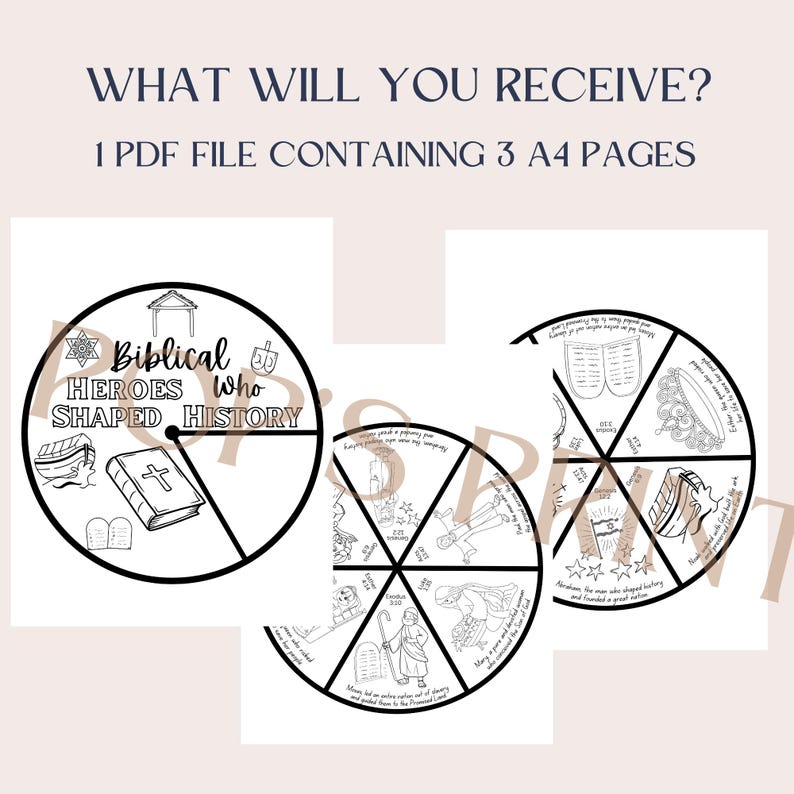 Biblical Heroes Spinner Wheel & Coloring Pages | Faith and Character ...