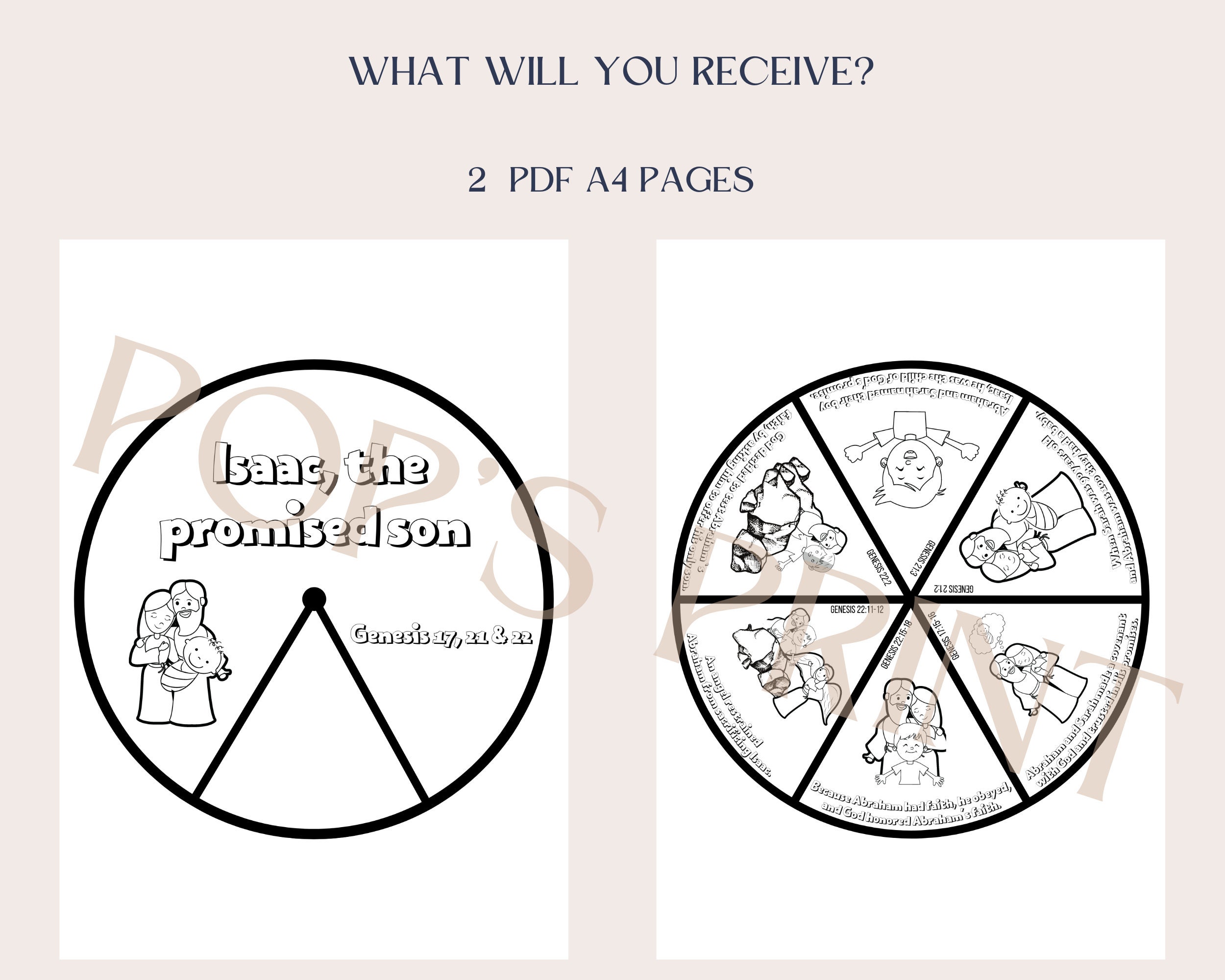 Isaac, the Promised Son Coloring Spinner Wheel Isaac Craft Sunday ...