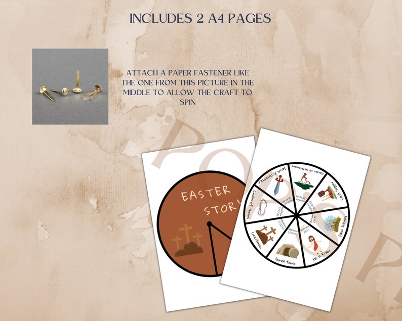 The Easter Story Spinner Wheel Easter Craft Sunday School Activity Kids Ministry Craft Easter ...