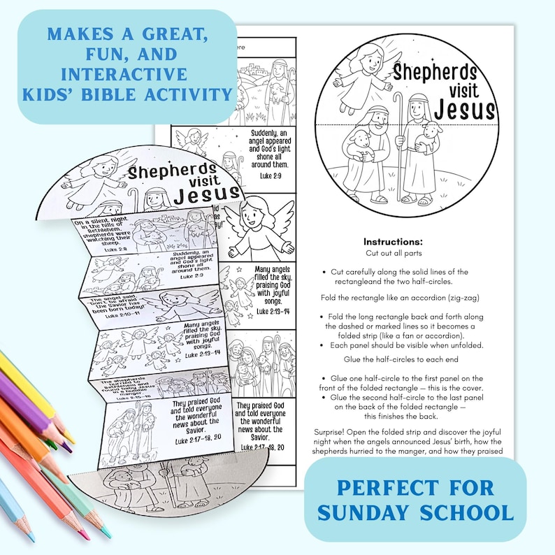 Nativity Craft – Shepherds Visit Jesus, Sunday School Christmas ...