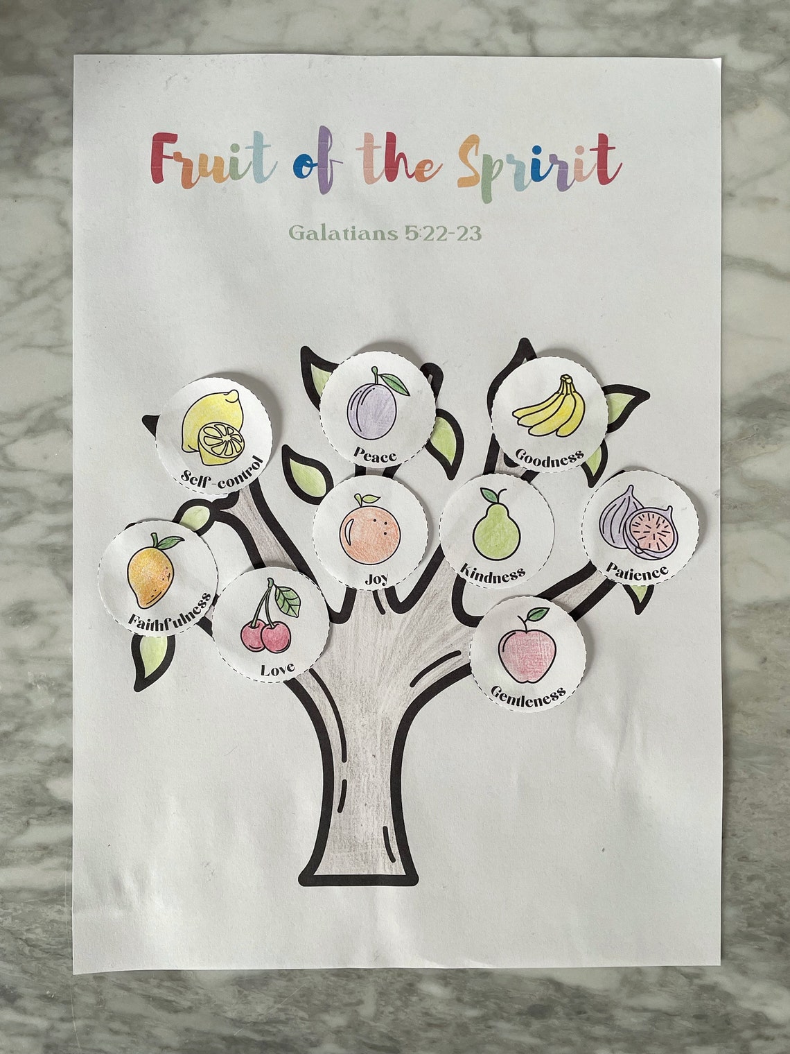 Fruit of the Spirit Tree Craft Fruit of the Spirit Activity Sunday ...