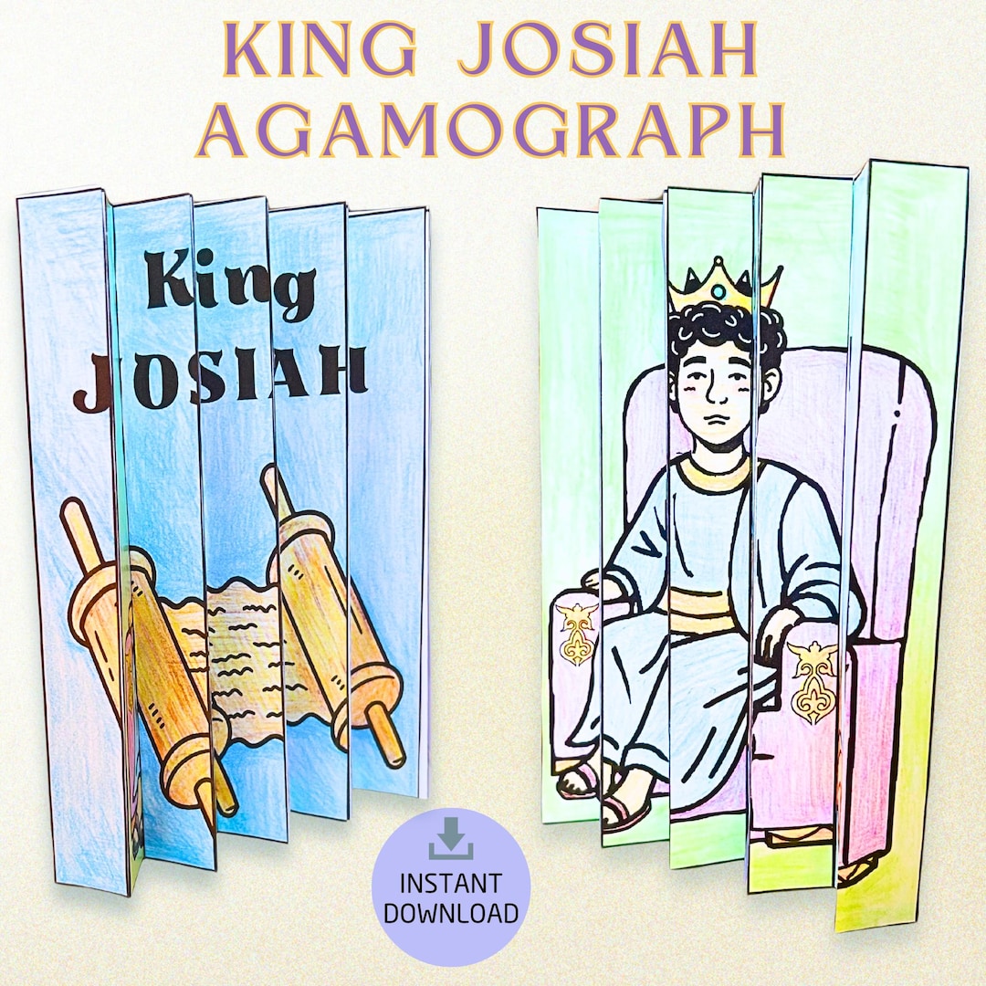 Printable King Josiah Agamograph Sunday School Craft, Bible Story ...