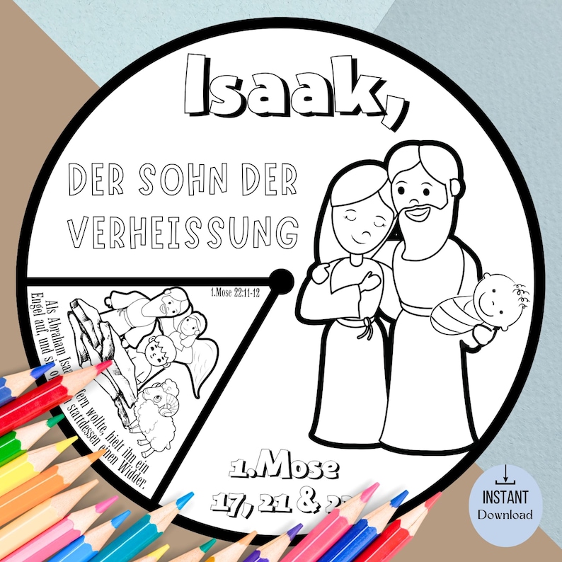 Rueda de la historia bíblica de Isaac, manualidad para la escuela ...