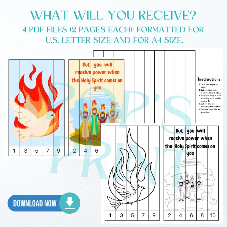 Printable Pentecost Agamograph Craft – Day of Pentecost Sunday School ...
