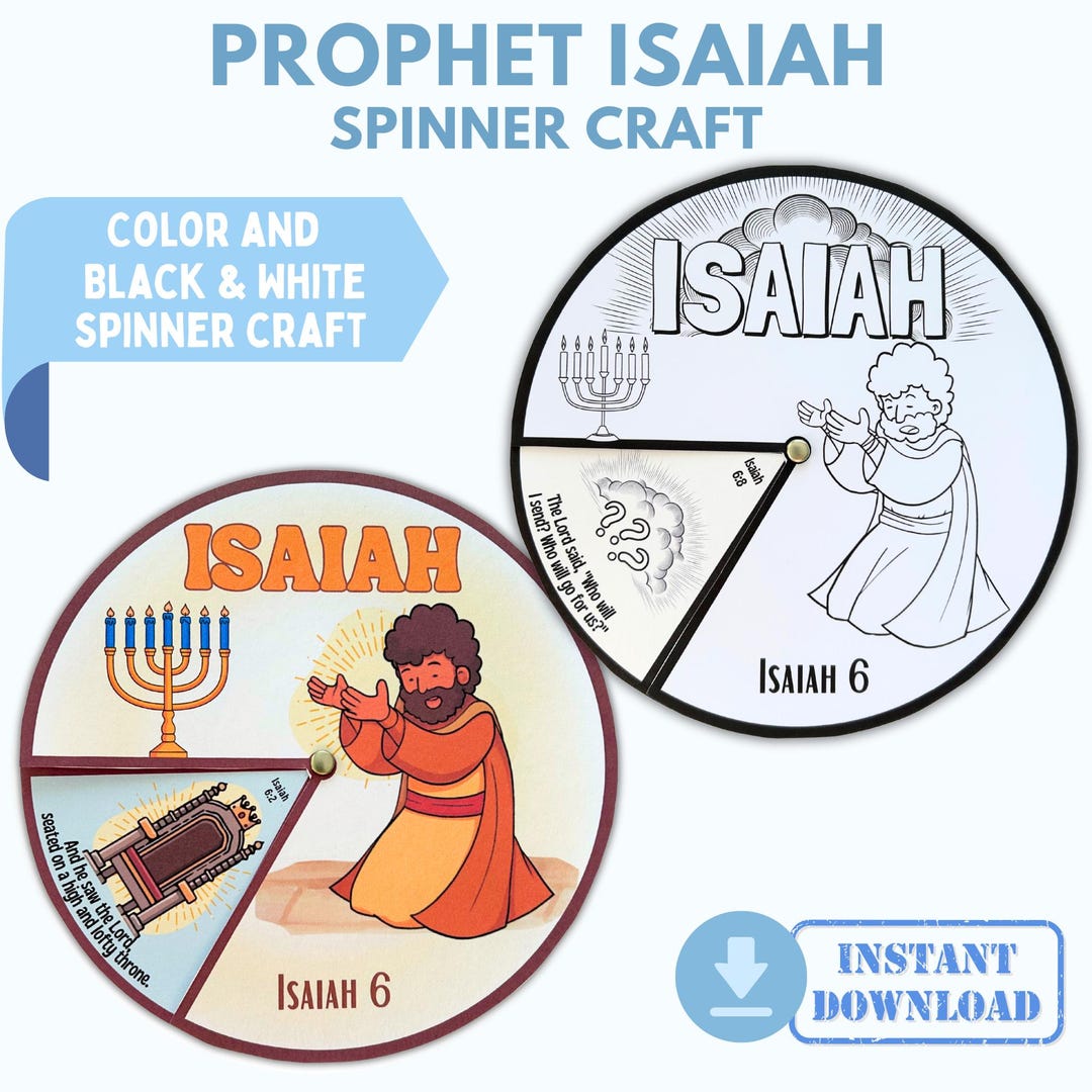 Printable Prophet Isaiah Spinner Craft | Sunday School & Homeschool ...