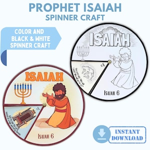 Printable Prophet Isaiah Spinner Craft | Sunday School & Homeschool ...