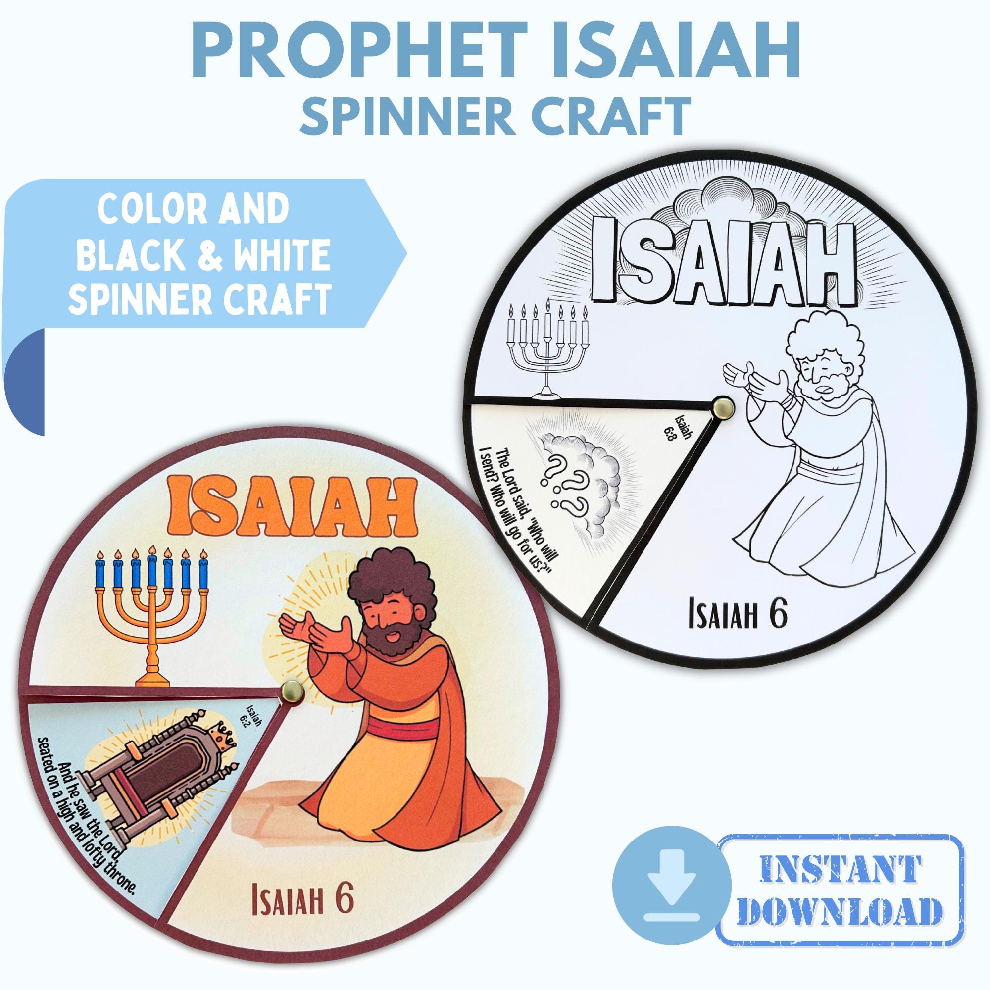 Printable Prophet Isaiah Spinner Craft | Sunday School & Homeschool ...
