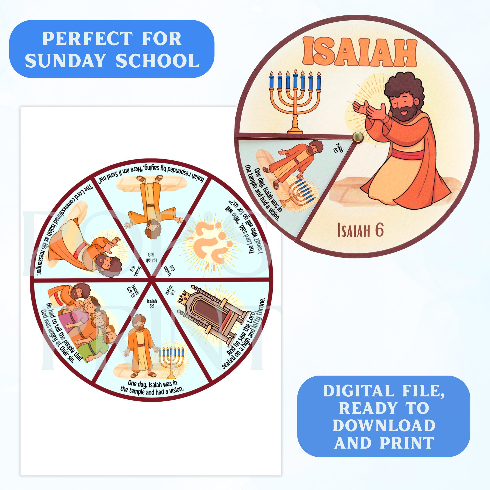Printable Prophet Isaiah Spinner Craft | Sunday School & Homeschool ...