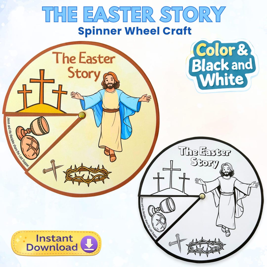 Easter Story Spinner Wheel Printable, Sunday School Craft (digital ...