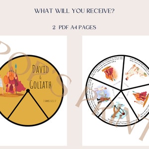 David and Goliath Spinner Wheel| David and Goliath Craft| Sunday School ...