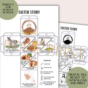 Easter Story for Kids| Cube Craft| Printable Sunday School Bible ...