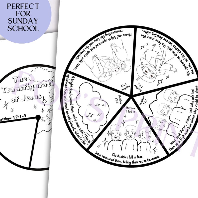 Transfiguration of Jesus Crafts Bundle| Printable Sunday School Bible ...