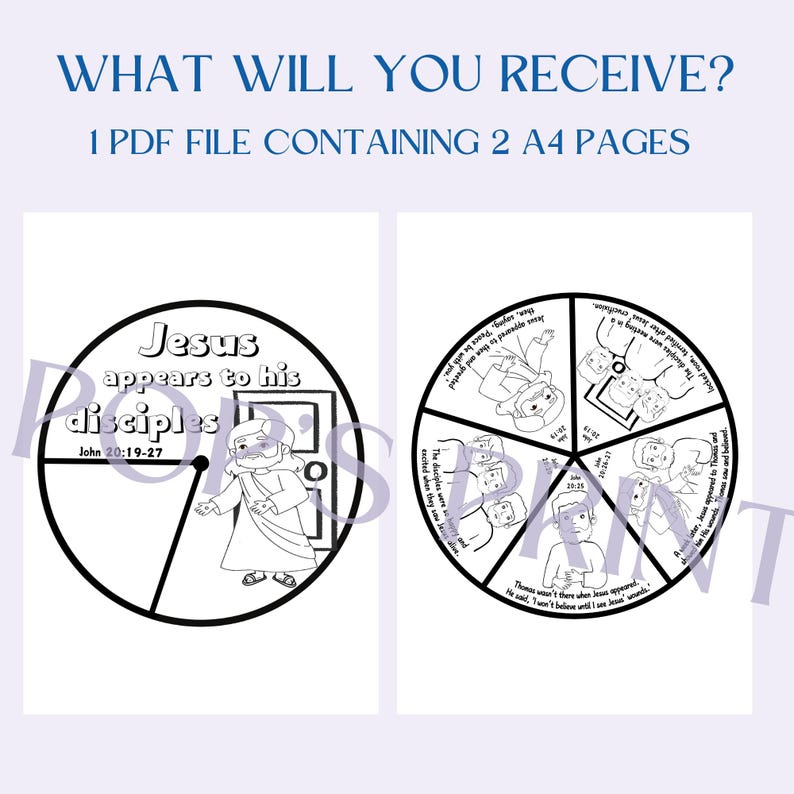 Printable "jesus Appears to His Disciples" Spinner Wheel, Easter Sunday ...