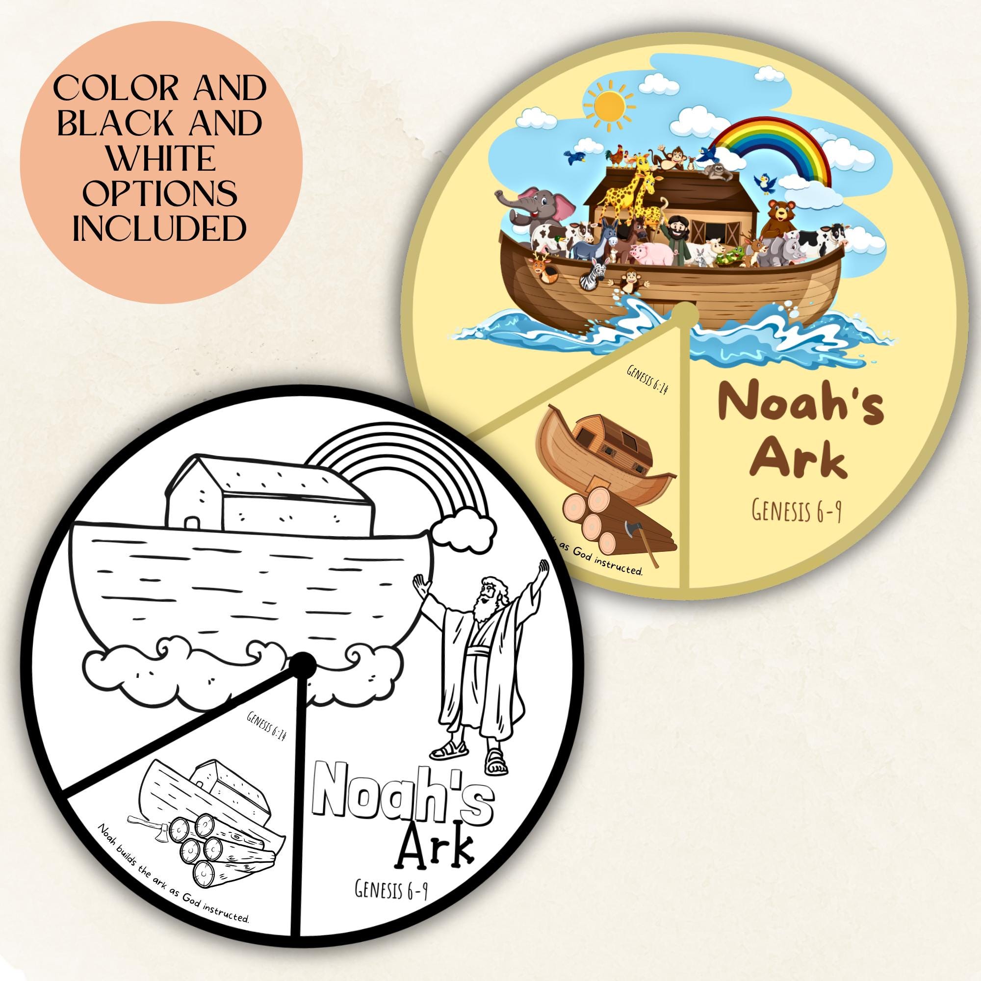 Noah's Ark Spinner Wheel | Sunday School | Kids Ministry Craft ...