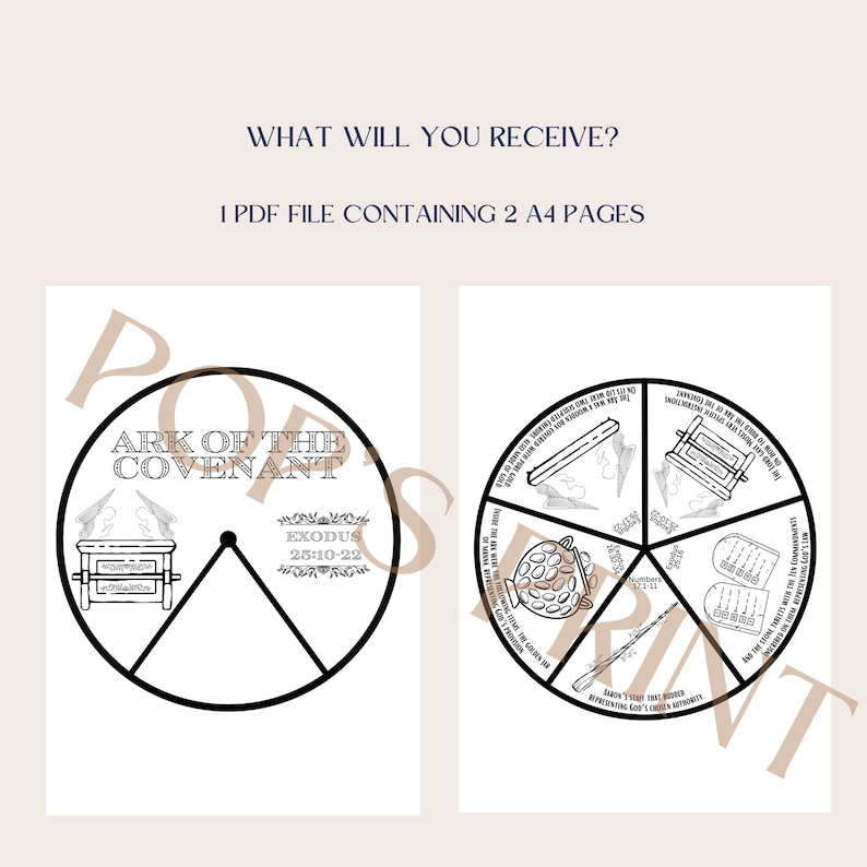 Sunday School Craft - Printable Ark of the Covenant Coloring Spinner ...