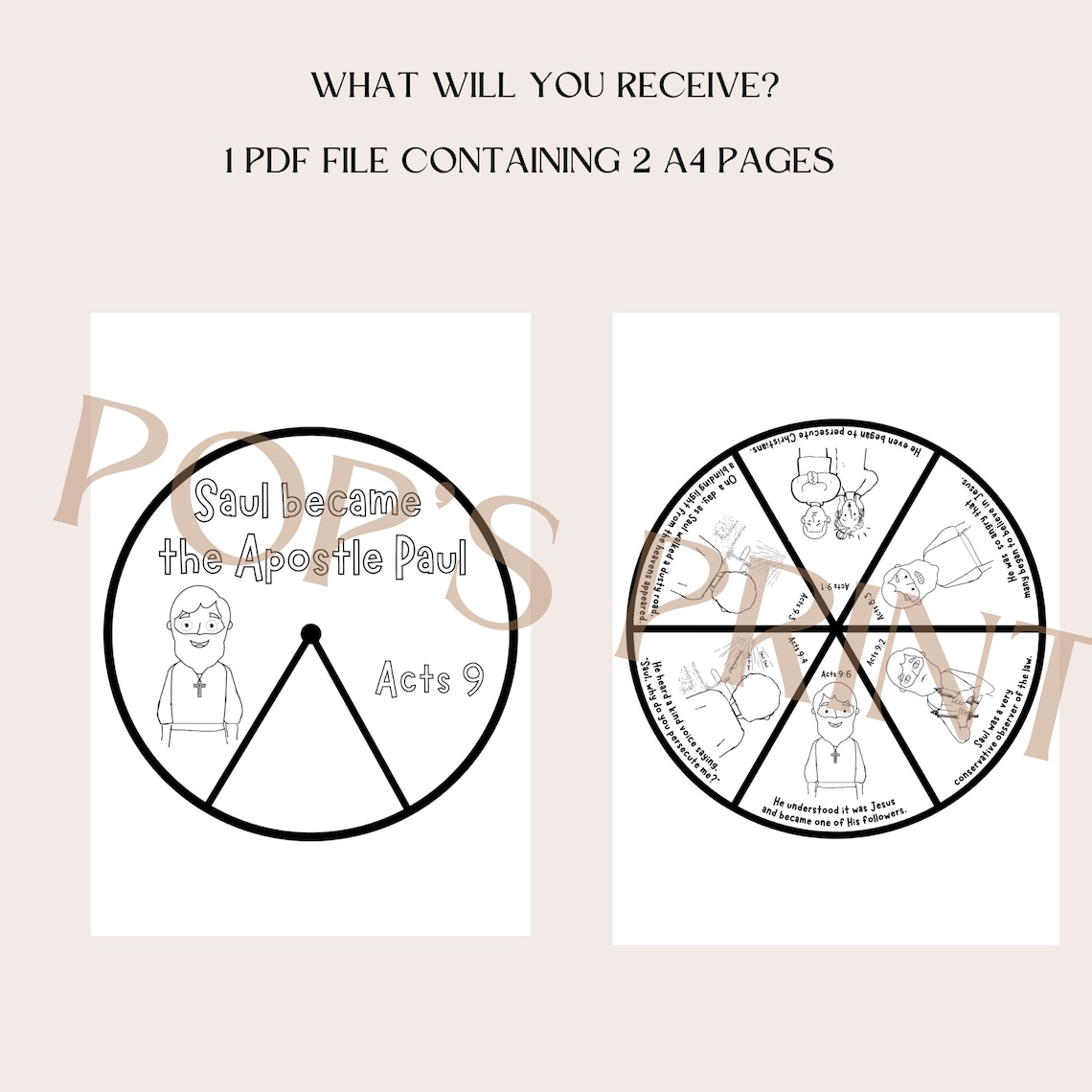 Saul Became the Apostle Paul Coloring Spinner Wheel, Sunday School ...