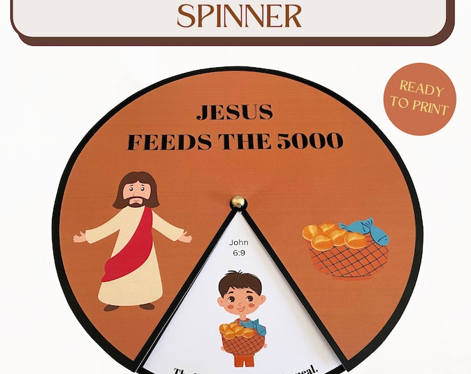 Jesus Feeds 5000, Printable Bible Coloring Wheel, Sunday School Craft ...