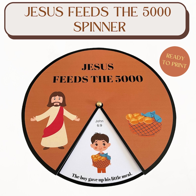 Jesus Feeds the 5000 Spinner Wheel | Bible Craft for Sunday School ...