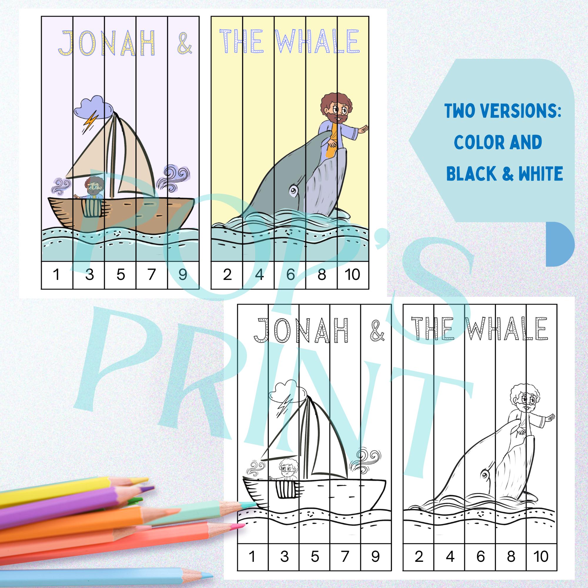 Printable Jonah and the Whale Agamograph – Sunday School Craft, Instant ...