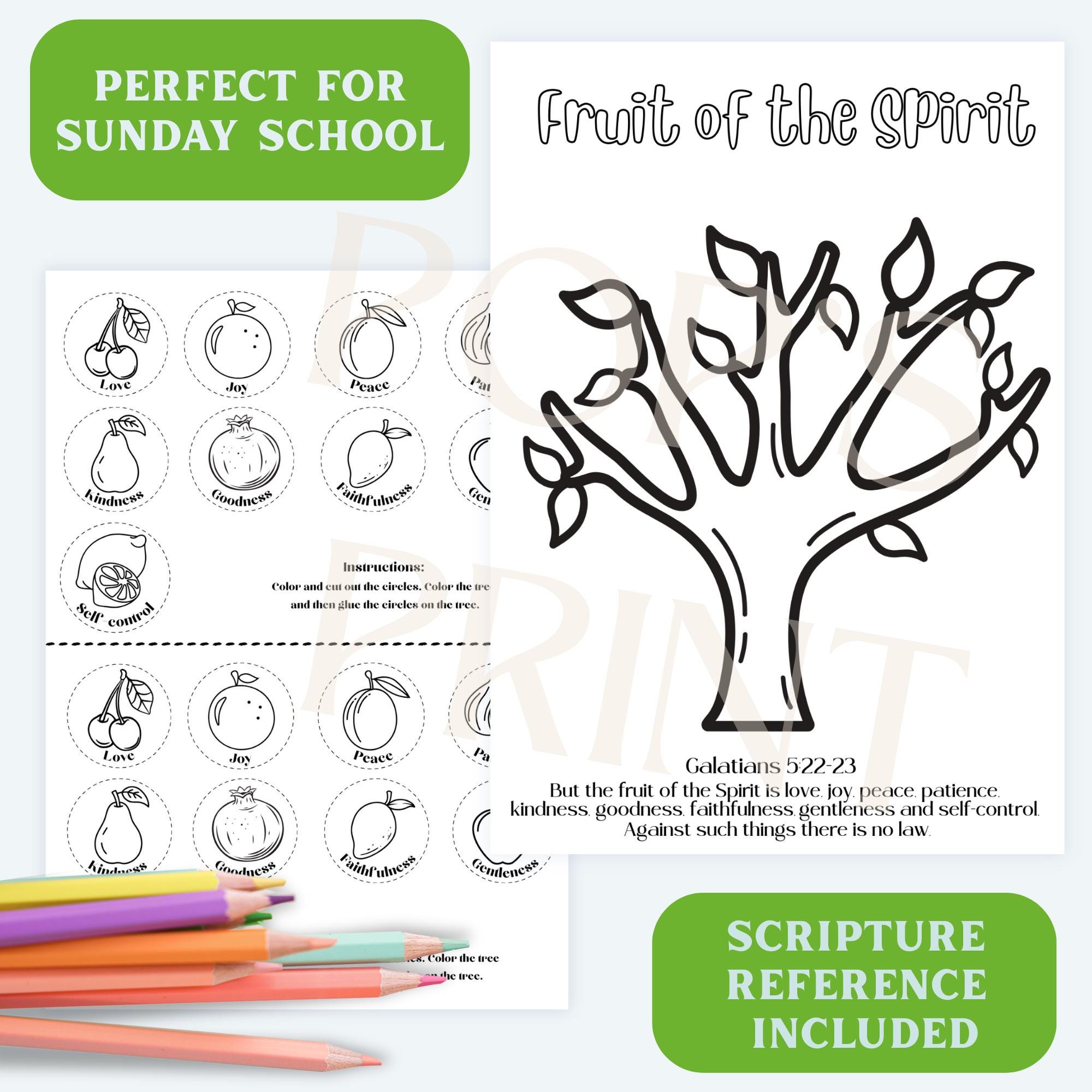 Fruit of the Spirit Tree Sunday School Craft | Kids Ministry Activity ...