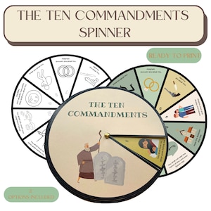 Printable the Ten Commandments Spinner Wheel, Interactive Craft for ...