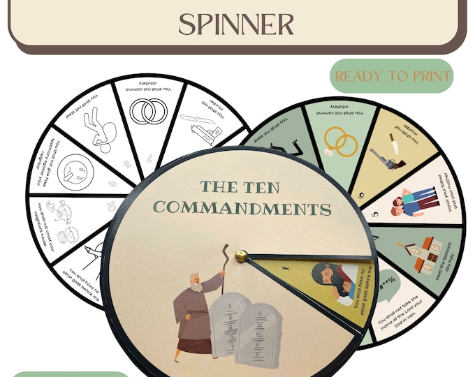 The Ten Commandments Spinner Wheel the Ten Commandments Craft Sunday ...