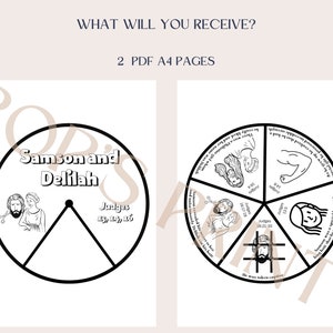 Printable Samson and Delilah Coloring Spinner Wheel | Samson Craft ...