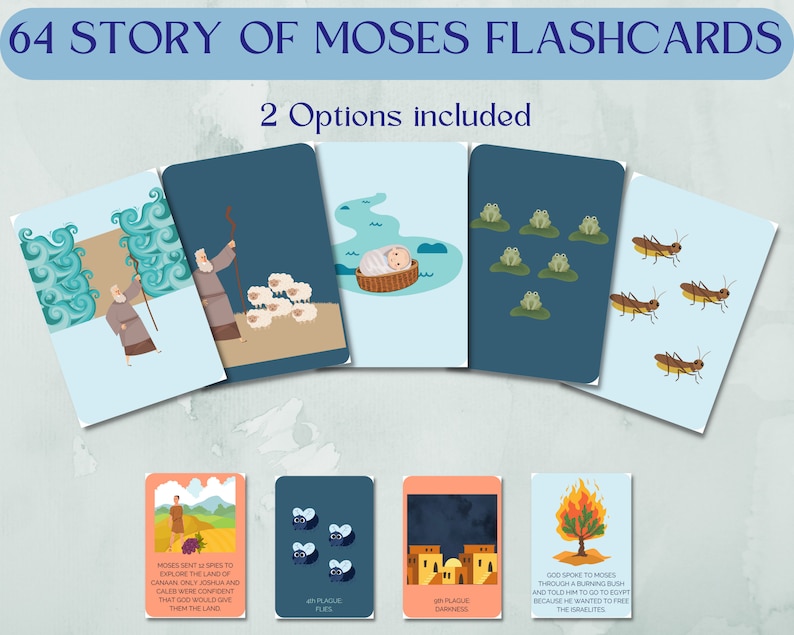 Story of Moses Flashcards | Bible Scripture, Sunday School (digital ...