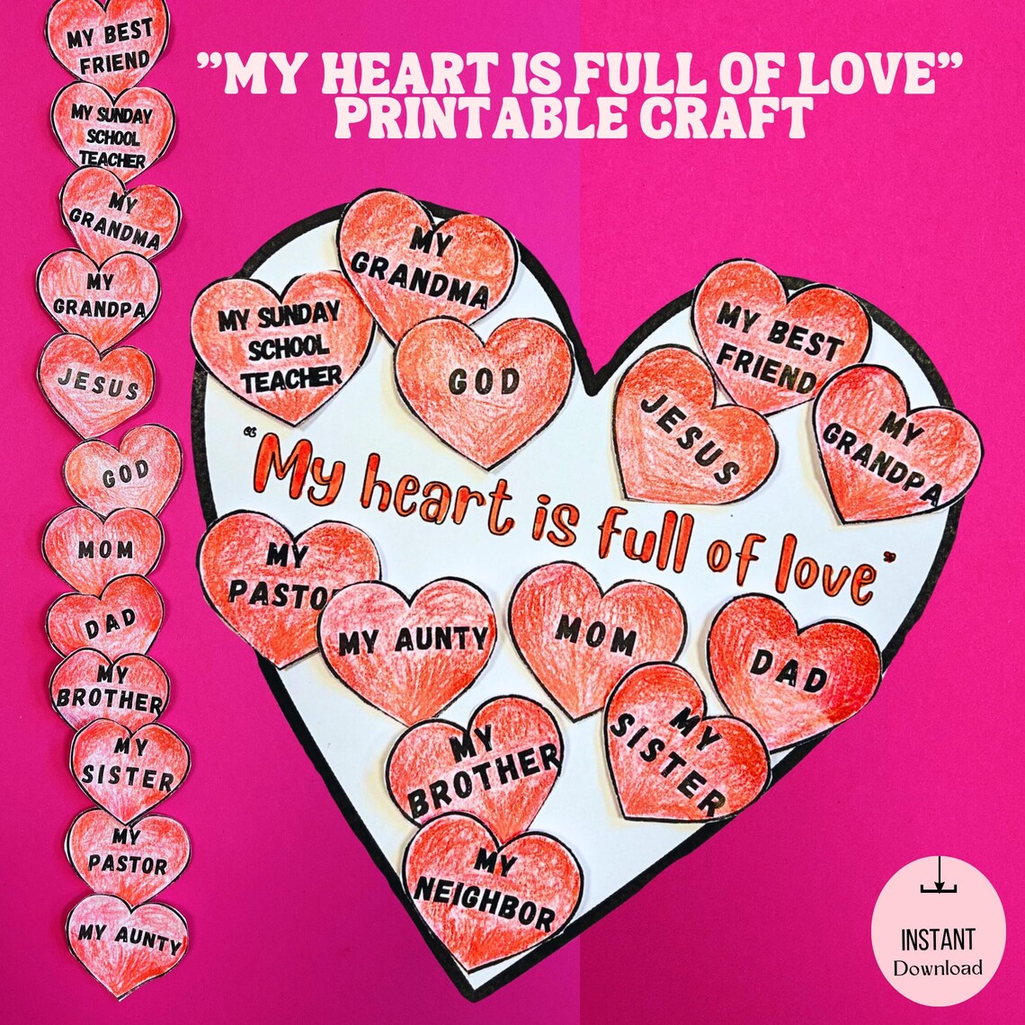 Valentine's Day Printable "my Heart is Full of Love" Cut-and-paste ...