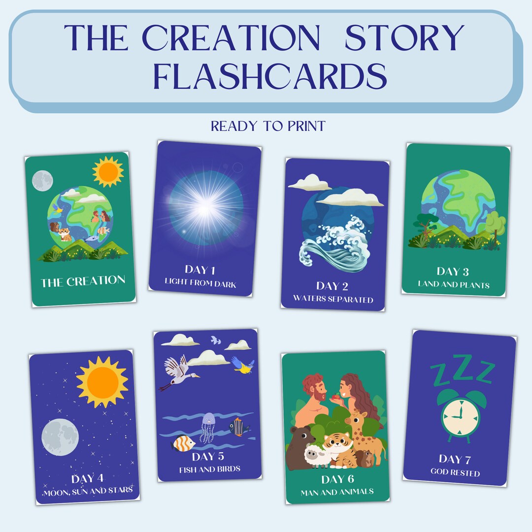 The Creation Story Cards|bible Story for Kids|scripture Story for ...