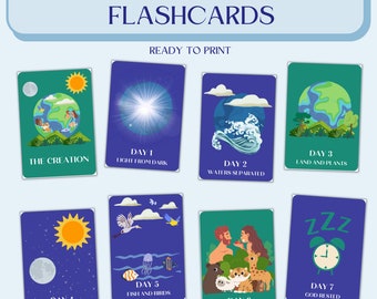 Days of Creation: Scripture Story Cards, Christian Religious Bible ...