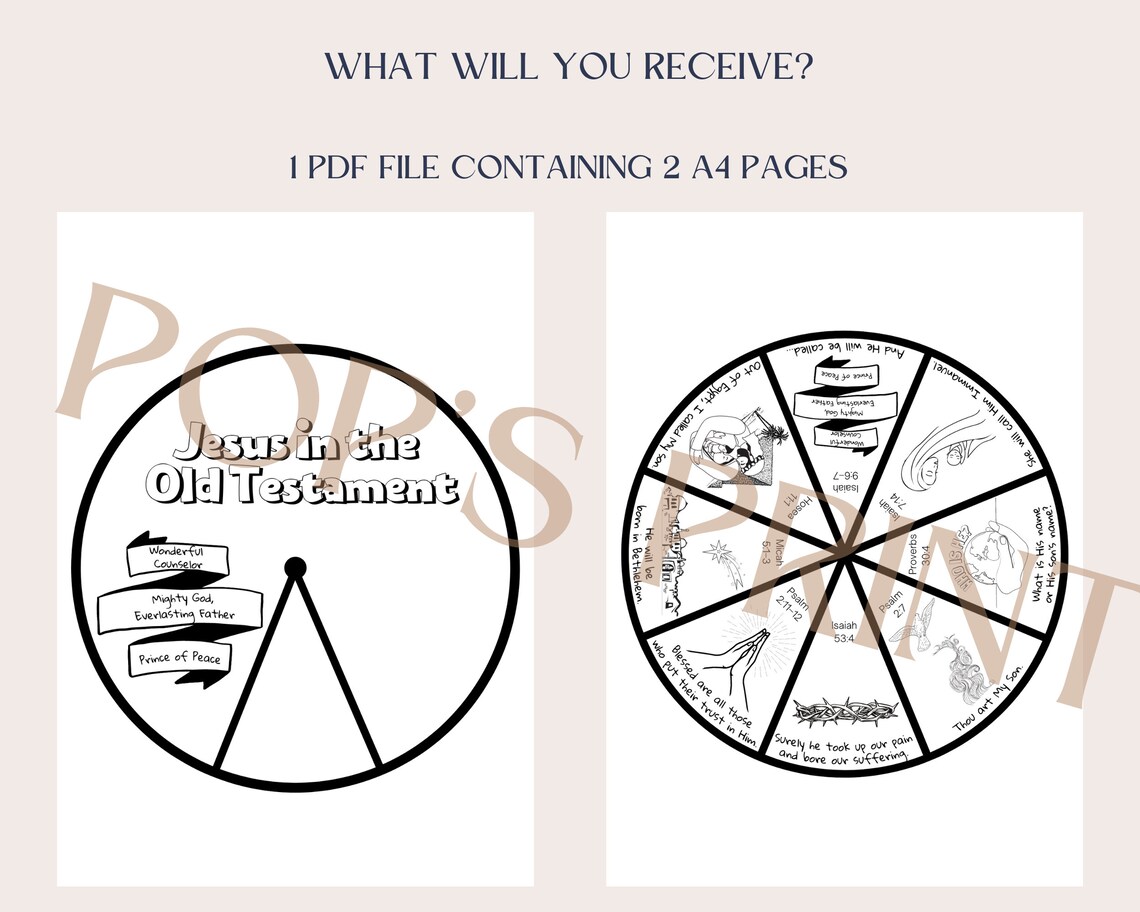 Printable Jesus in the Old Testament Coloring Spinner Wheel | Jesus ...