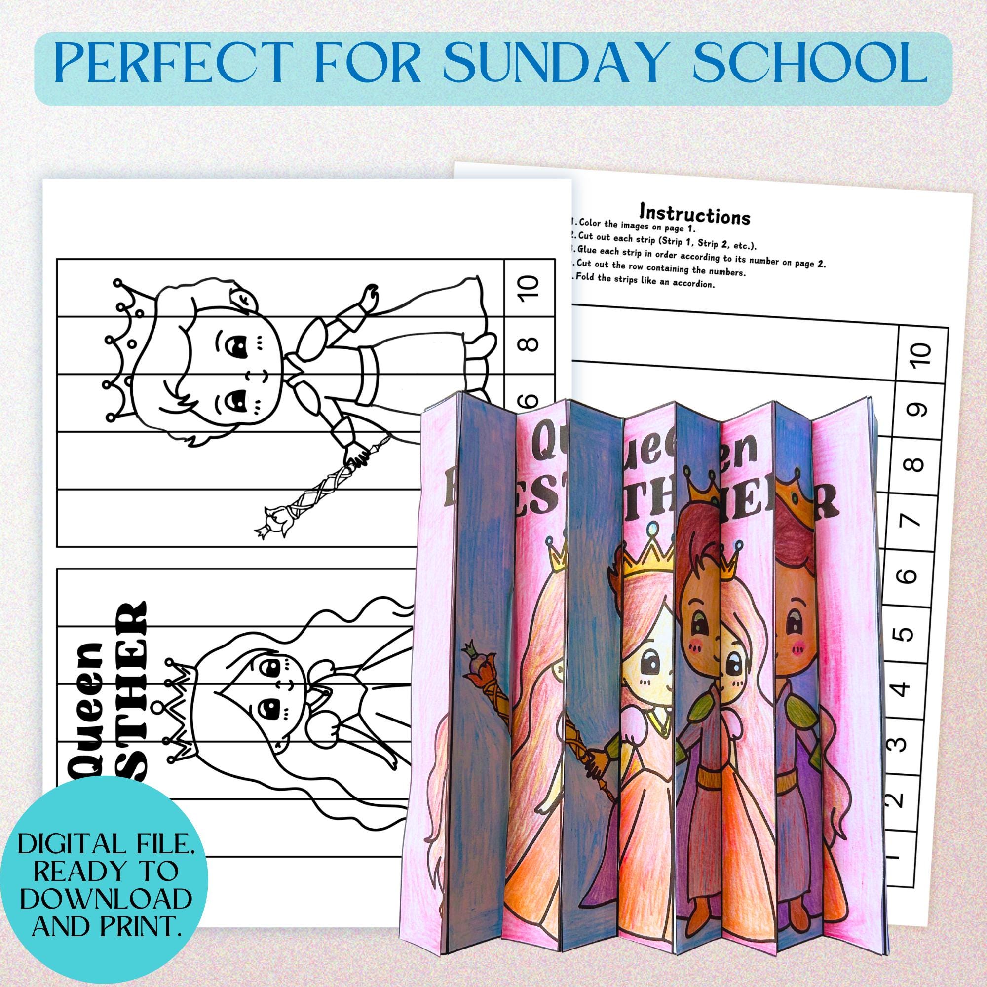 Printable Queen Esther Agamograph – Sunday School Craft & Bible ...