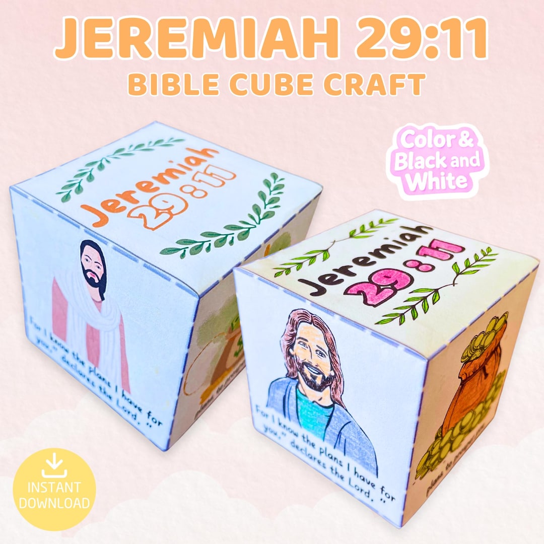 Jeremiah 29:11 Cube Craft – Sunday School Printable Activity, Kids ...