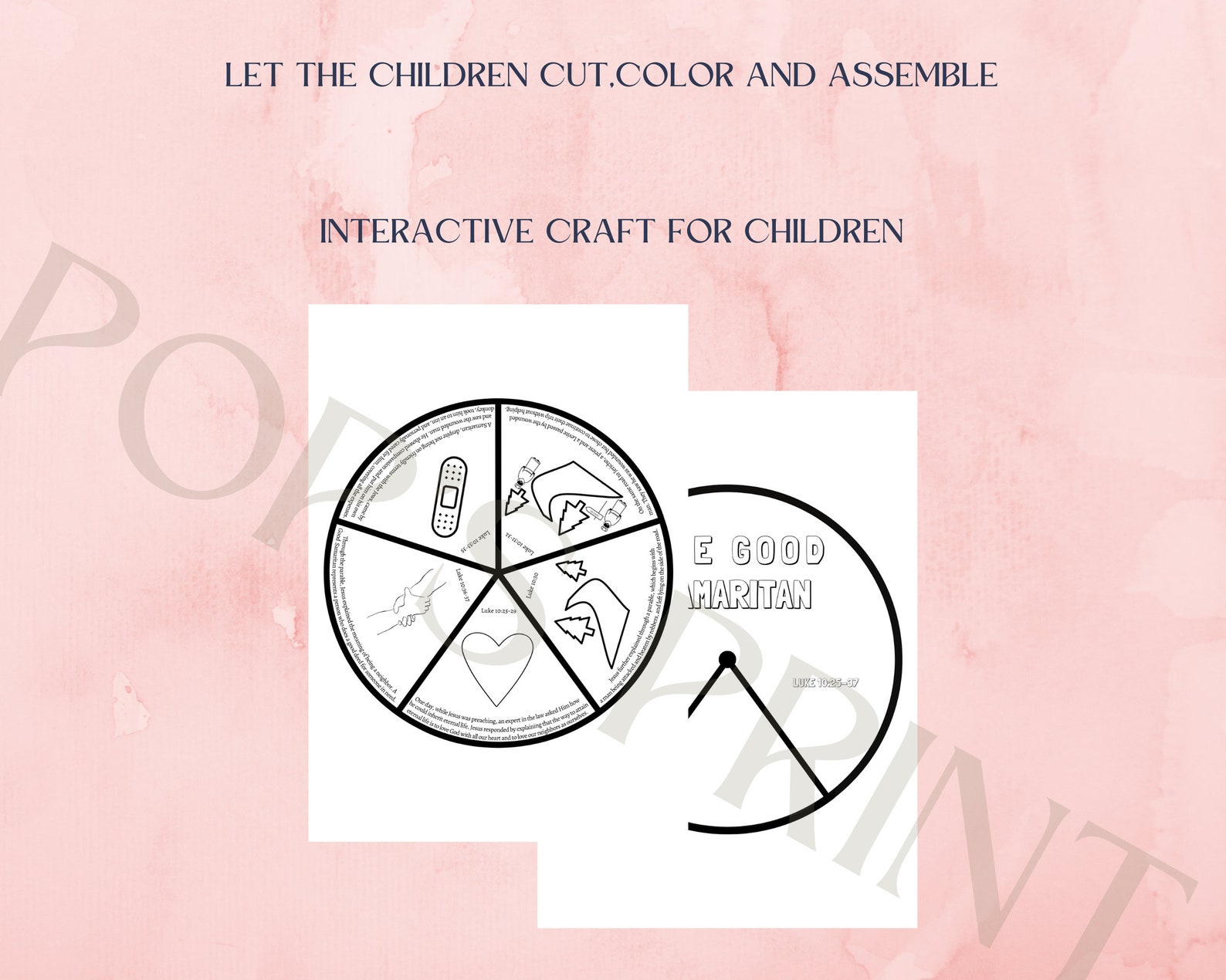 The Parable of the Good Samaritan Coloring Spinner Wheel| Sunday School ...