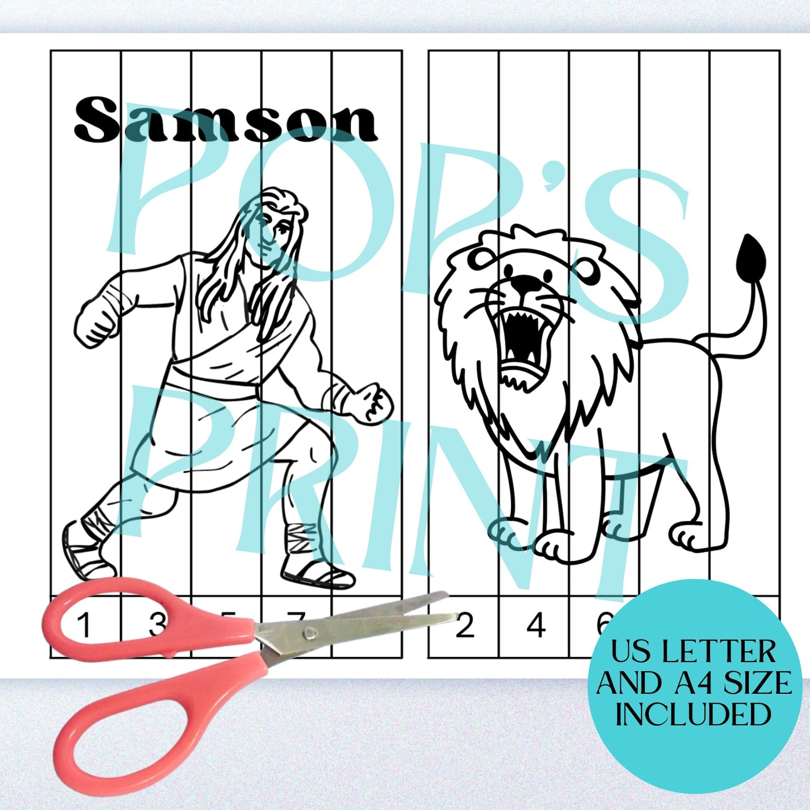 Printable Samson Agamograph – Sunday School Craft, Instant Download ...