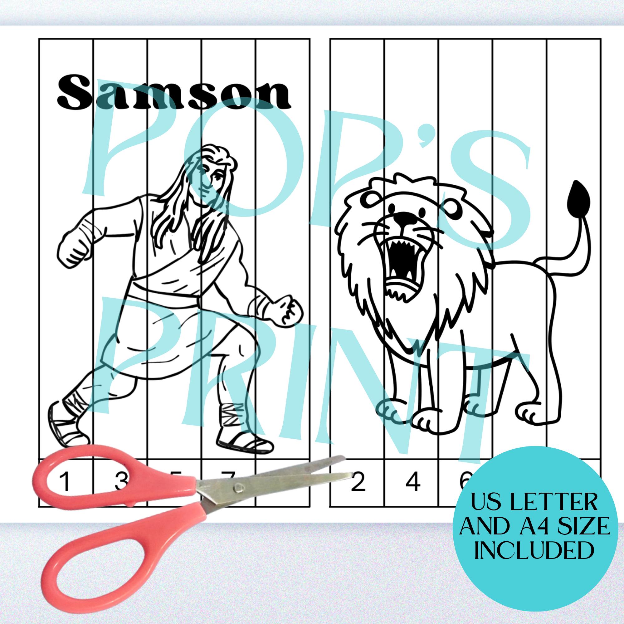 Printable Samson Agamograph – Sunday School Craft, Instant Download ...