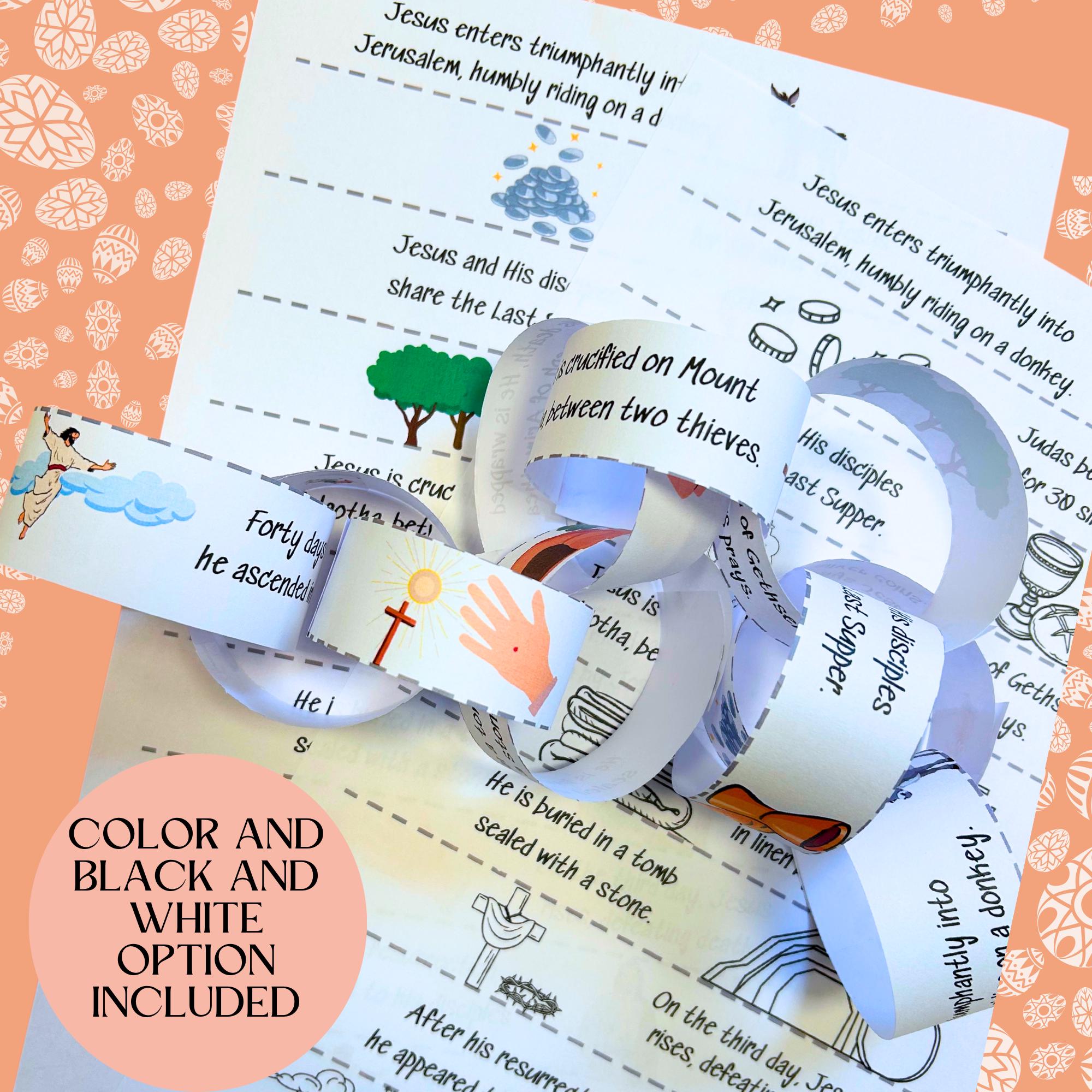 Easter Story Paper Chain Garland: Printable Sunday School Craft Kids ...